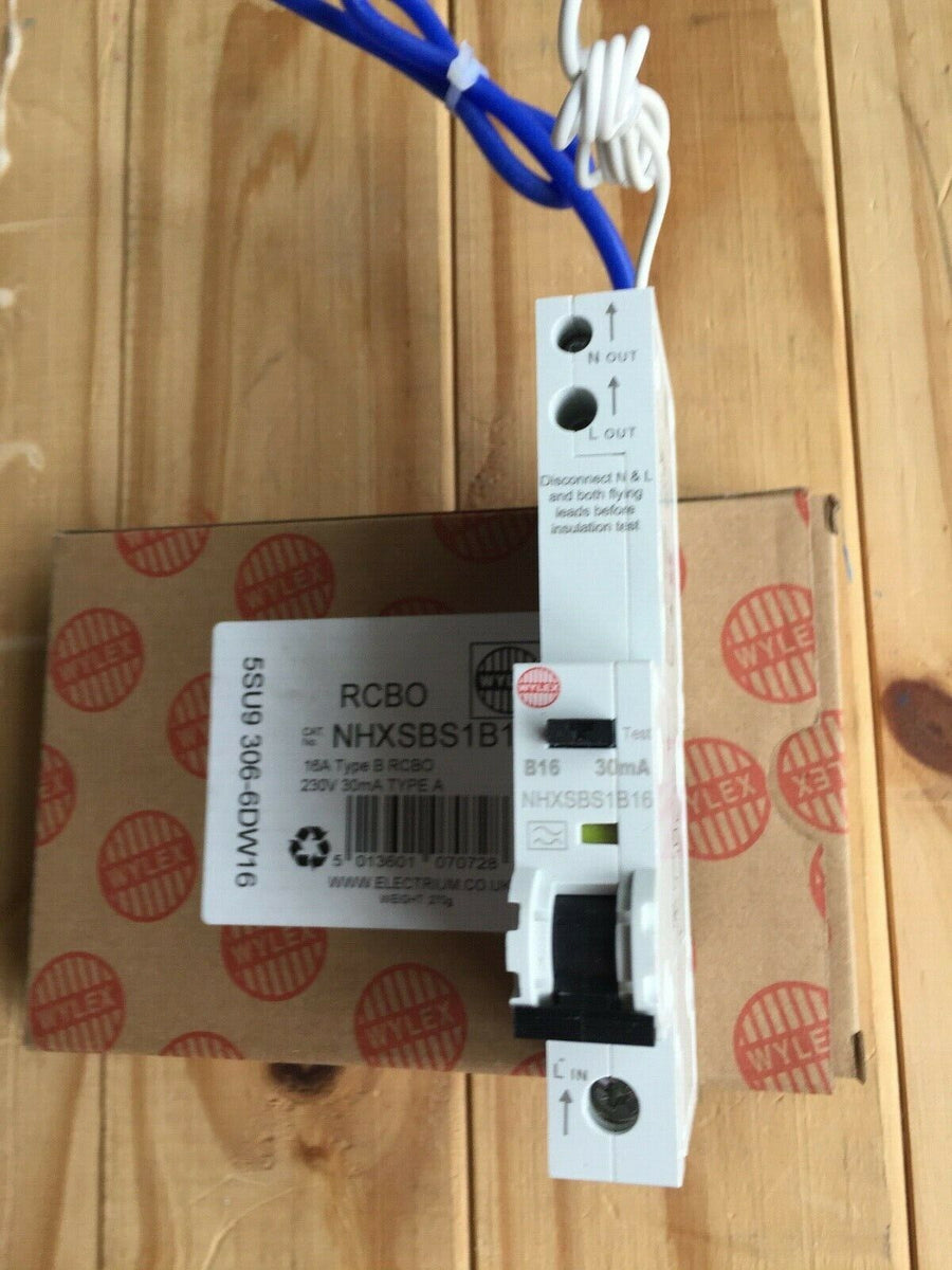 WYLEX 16A 30MA RCBO NHXSBS1B16 1 POLE B16 230V TYPE B – PRO BREAKERS