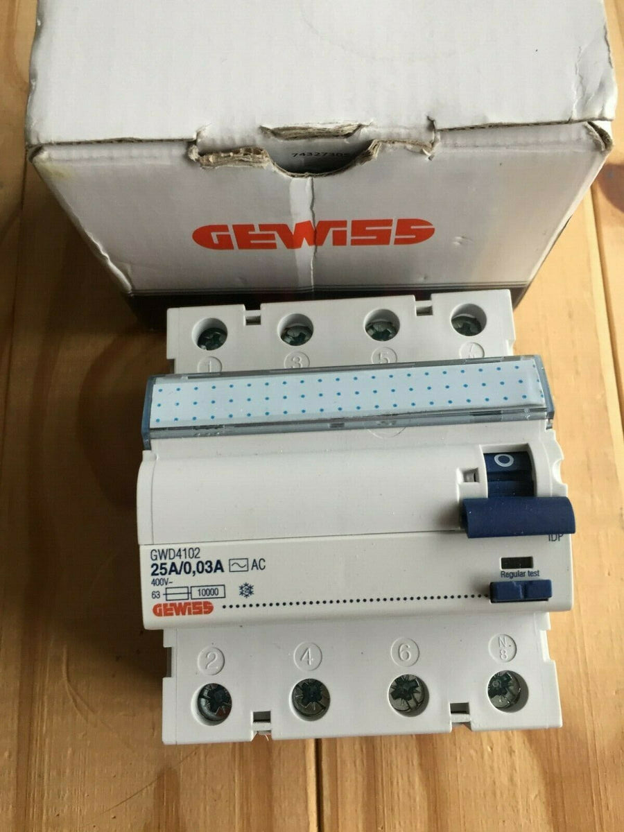 GEWISS 25A 30MA RCD RCCB 4 POLE 90 IDP – PRO BREAKERS