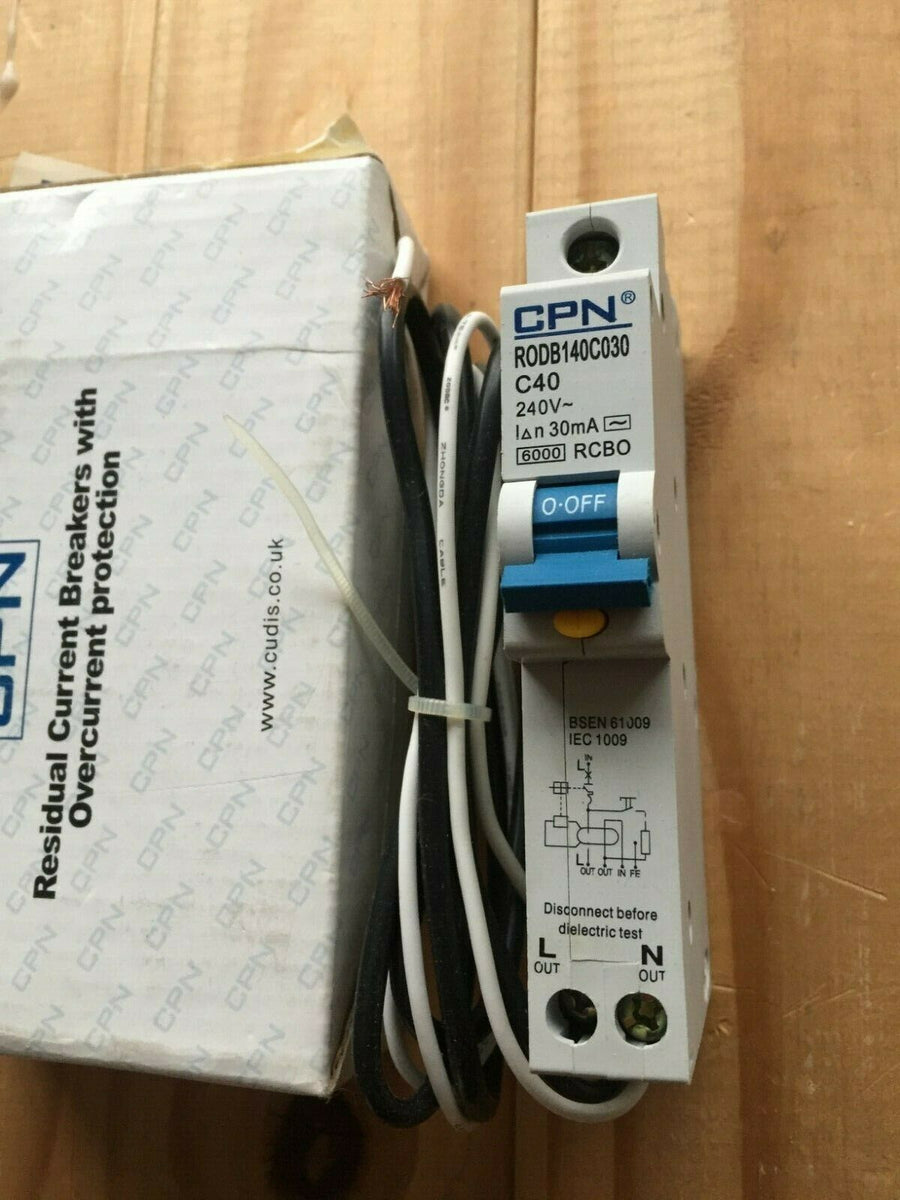 CPN RODB140C B40 40A 30MA SINGLE 1 POLE RCBO 40 AMP – PRO BREAKERS
