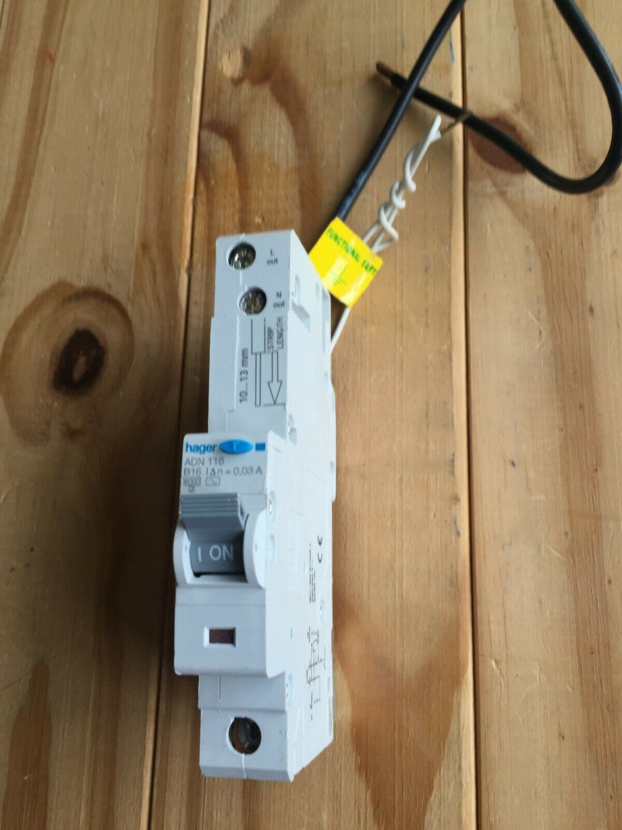 HAGER 16 AMP 30MA TYPE B RCBO RCD MCB ADN116 106362 B16 1 POLE – PRO BREAKERS