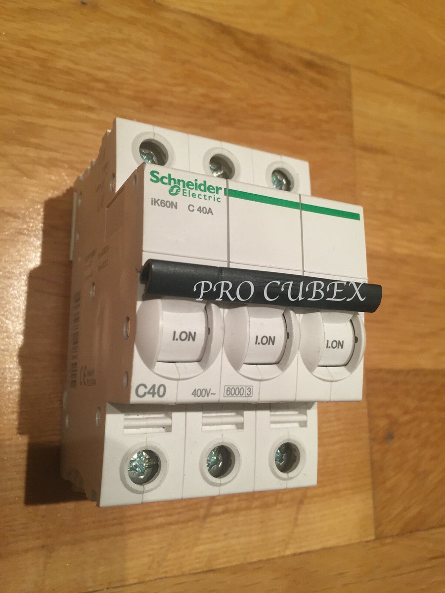 SCHNEIDER 40A A9K24340 3 TRIPLE POLE MCB ACTI 9 TYPE C C40 – PRO BREAKERS
