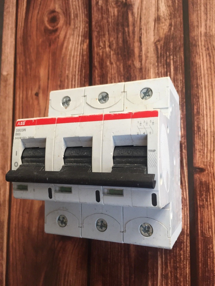 ABB 63A S803N-B63 MCB 36KA 240/415V 3 TRIPLE POLE TYPE B B63 – PRO BREAKERS