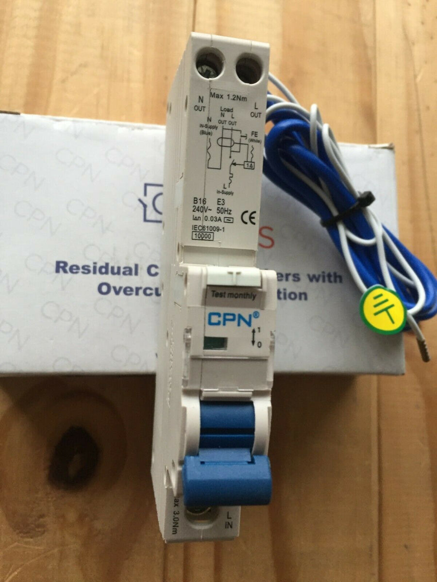 CPN ROH116B/030 B16 16A 30MA SINGLE 1 POLE RCBO 16 AMP – PRO BREAKERS