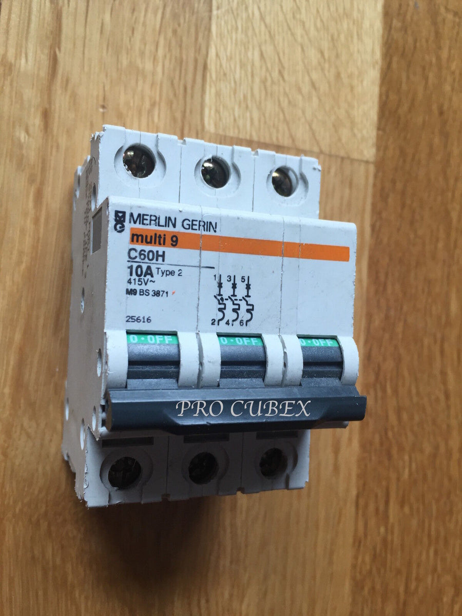 MERLIN GERIN 10A TYPE 2 3 POLE MCB 25616 M9 BS3871 415V – PRO BREAKERS