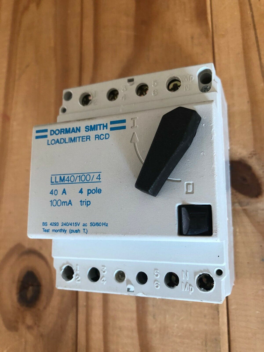 DORMAN SMITH LOADLIMITER 40a 100ma LLM40/100/4 4 pole RCD RCCB 50/60HZ ...