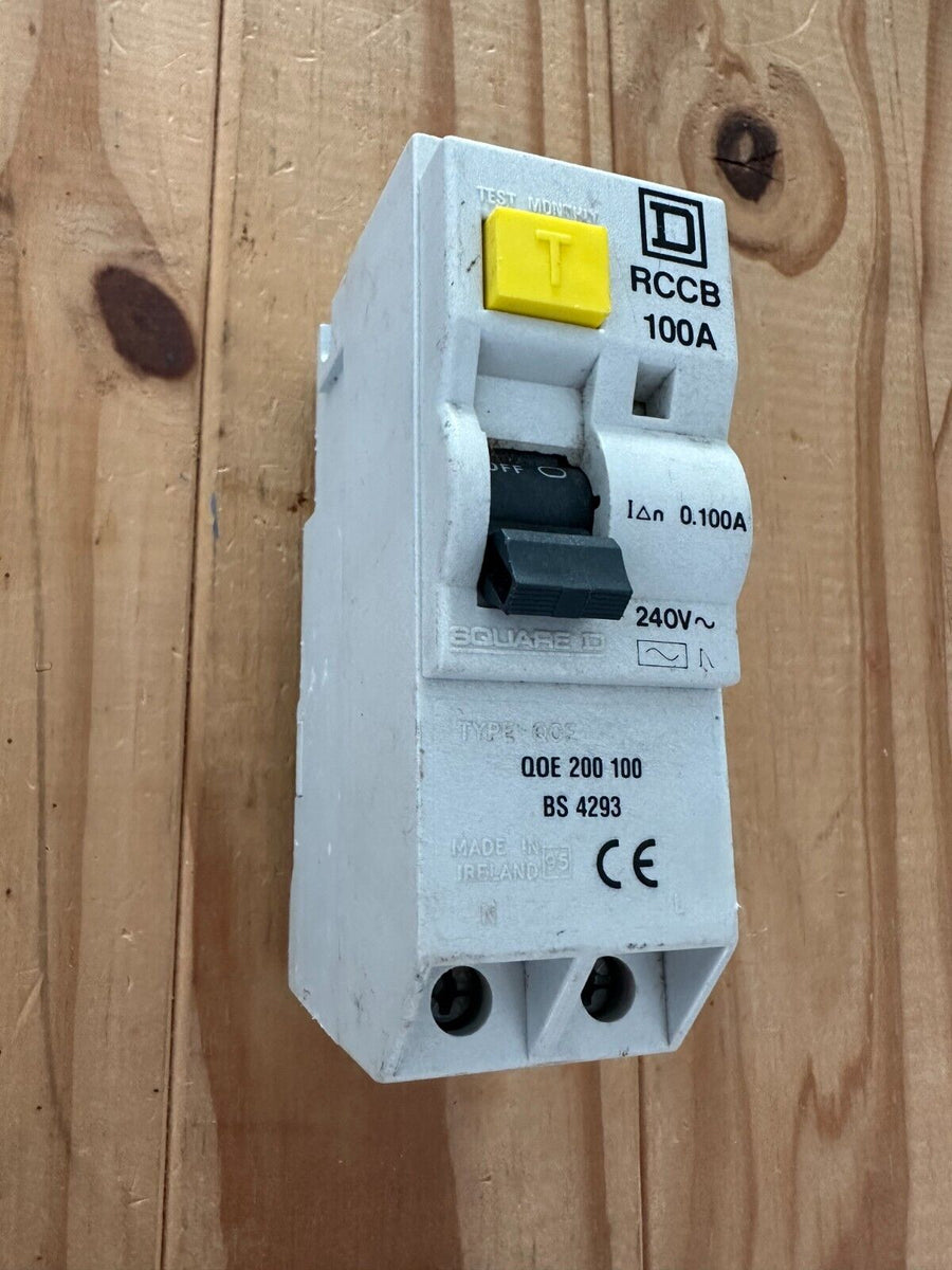 Square D RCD 100 Amp 100mA Double Pole 100A Type QOE RCCB QOE200100 ...
