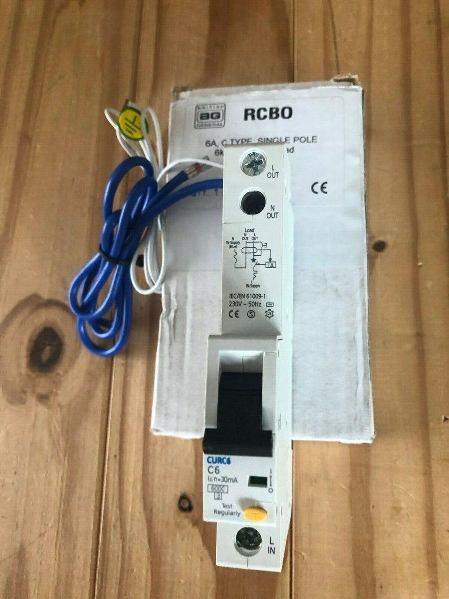 BG BRITISH GENERAL 6 AMP TYPE C 6kA 30mA RCBO CURC6-02 – PRO BREAKERS