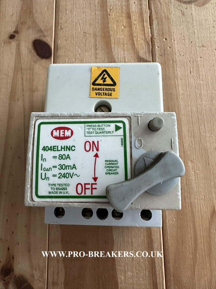 MEM 80 AMP 30mA DOUBLE POLE RCCB RCD 404ELHNC – PRO BREAKERS