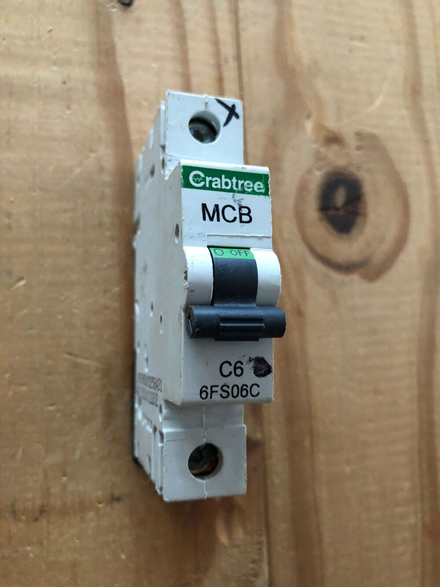 CRABTREE 6A 6FS06C MCB 1 SINGLE POLE TYPE C C6 – PRO BREAKERS