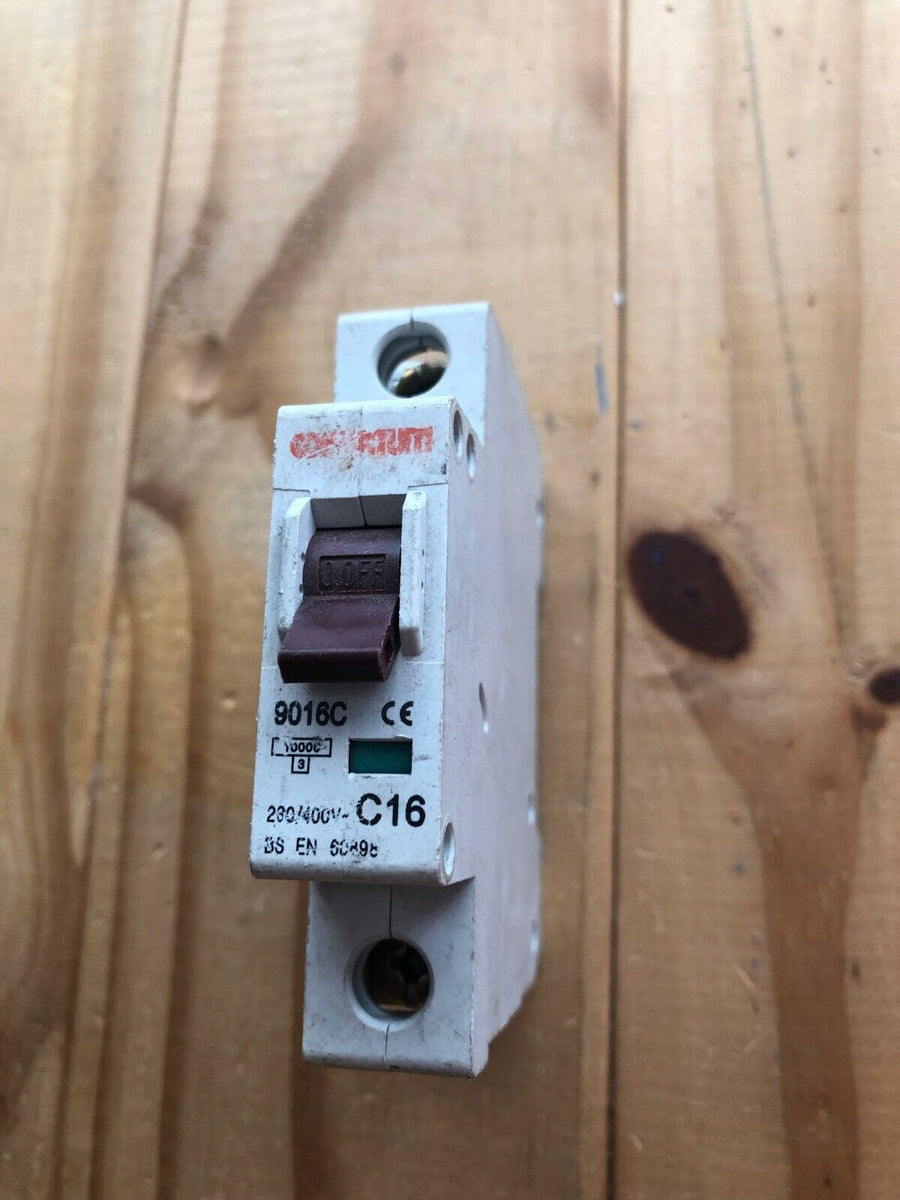CONTACTUM 9016C 16A 16AMP C TYPE C16 SINGLE POLE SP 1P MCB FUSE SWITCH ...