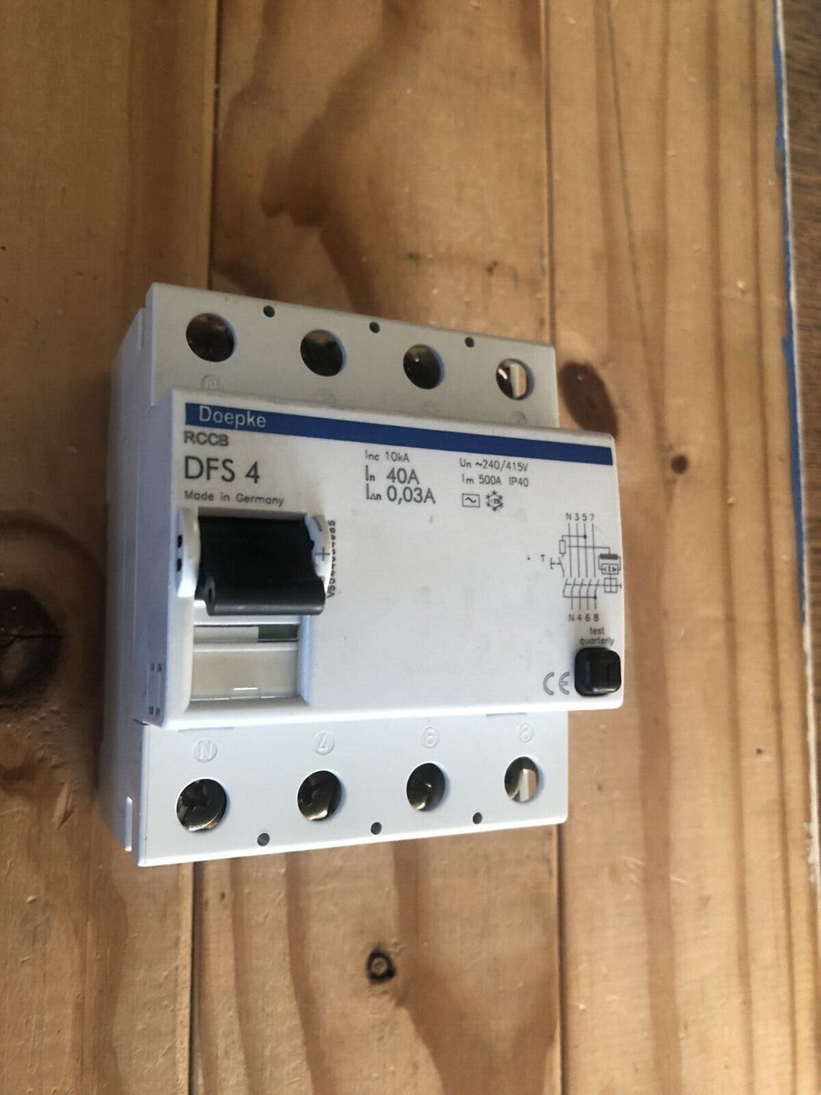 DOEPKE 40A 30MA DFS4 10KA 4 POLE RCD RCCB TYPE A 240/415V – PRO BREAKERS