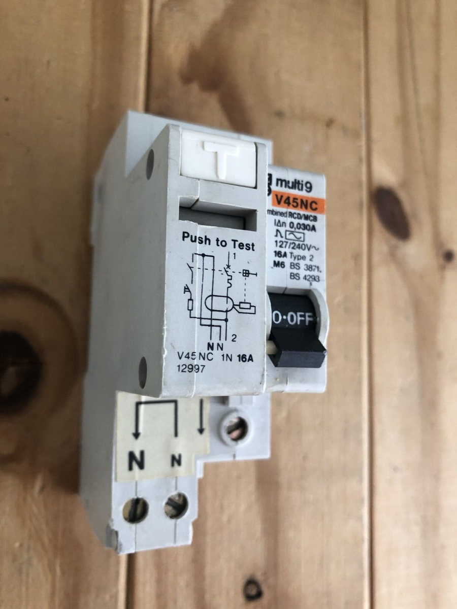 MERLIN GERIN 12997 V45NC 16A 30MA TYPE 2 DOUBLE POLE DP MCB/RCD SWITCH ...
