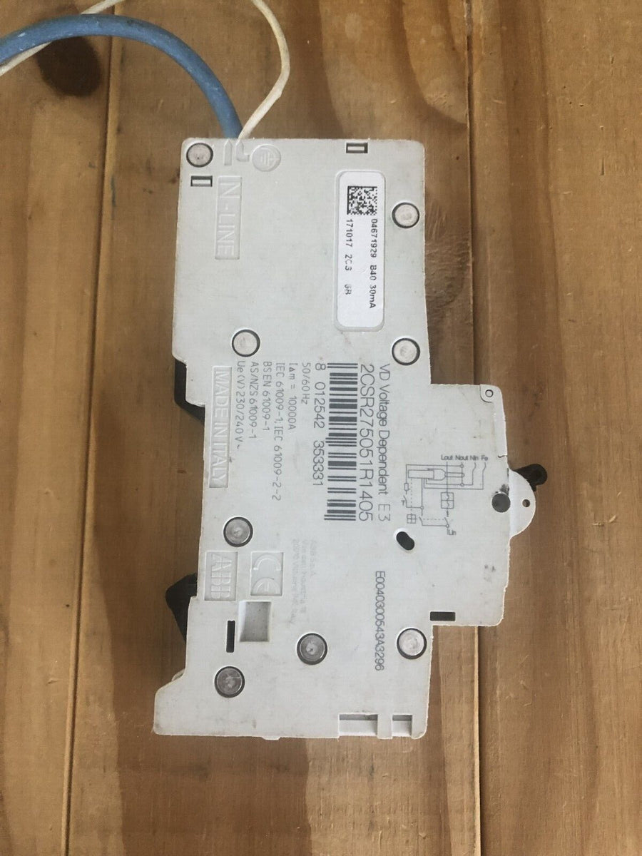 ABB 40A 30MA 2CSR275051R1405 DSE201M TYPE B B40 1 POLE RCBO 240V – PRO ...