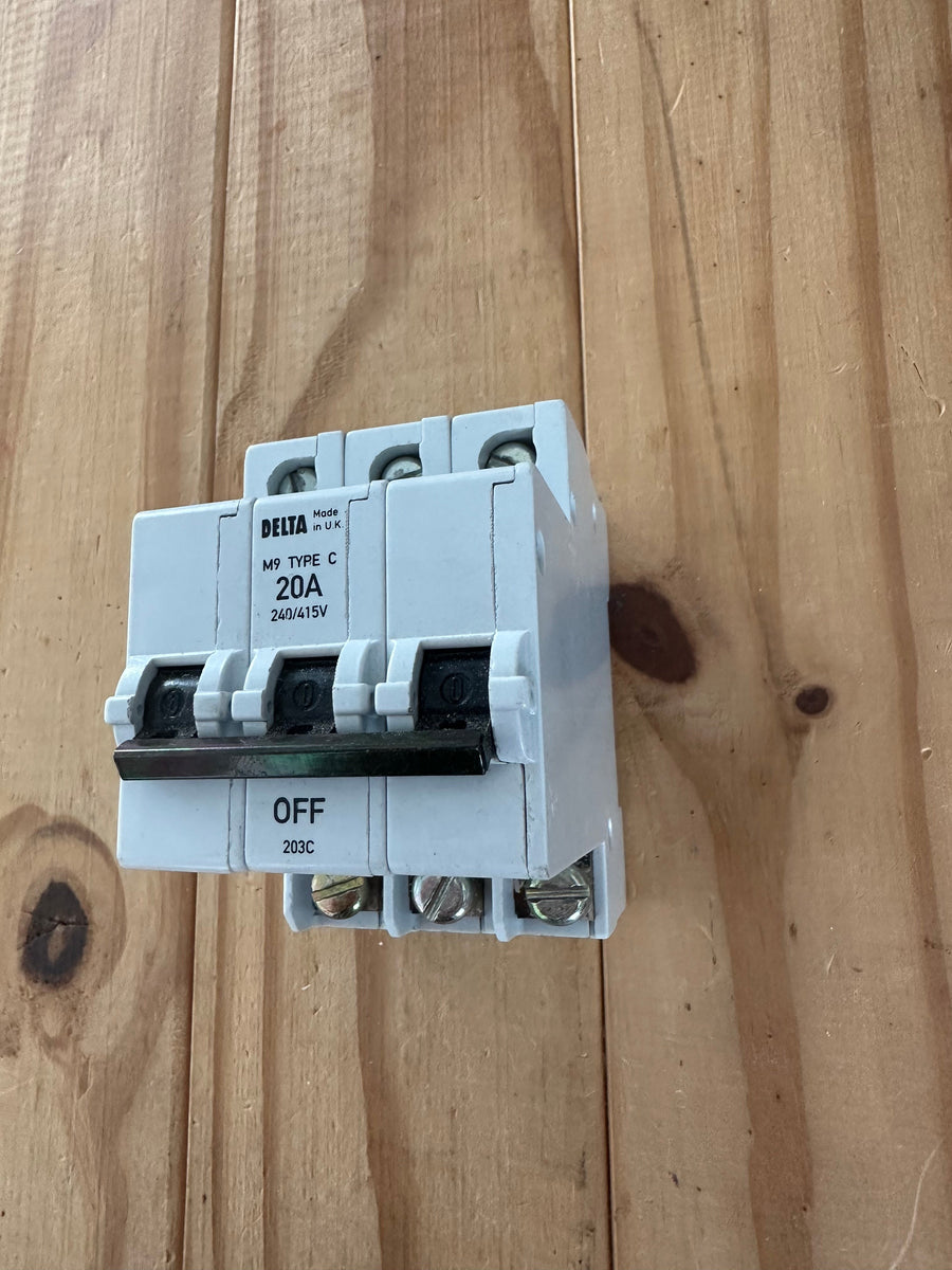 DELTA 203C 20 AMP TYPE C M9 TRIPLE 3 POLE MCB CIRCUIT BREAKER – PRO ...