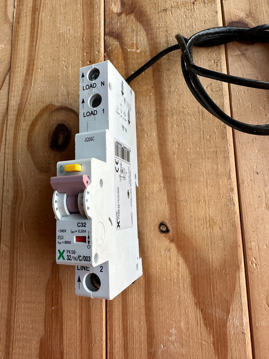 MOELLER 32A 30MA RCBO PKS6-32/1N/C/003 TYPE C C32 240V 1 POLE – PRO ...