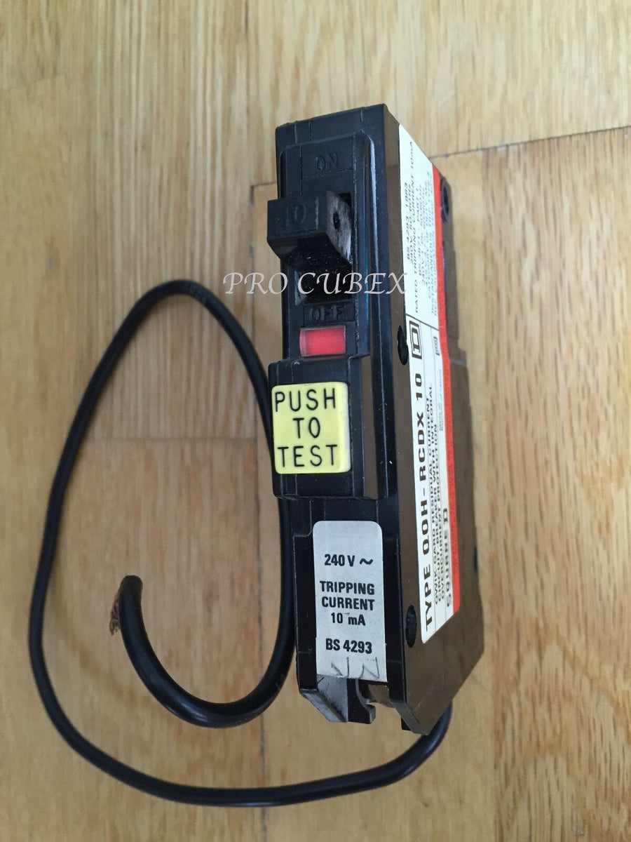 SQUARE D QOH-RCDX10 10 AMP 10mA M5 TYPE 4 RCBO CIRCUIT BREAKER qoh110r ...
