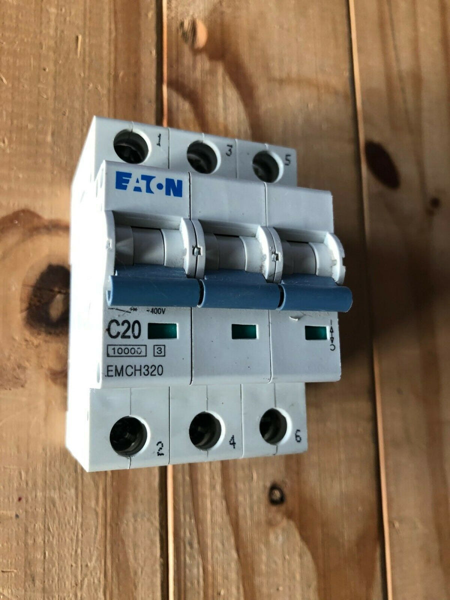 Eaton MCB 20 Amp Type C 20A Triple Pole 3 Phase C20 Memshield 3 EMCH32 ...