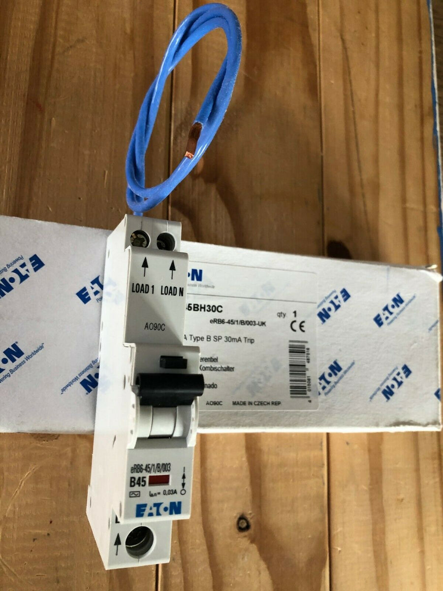 EATON 45A 30MA RCBO MEMSHIELD3 TYPE B 1 POLE ERB6-45/1/B/003-UK – PRO ...