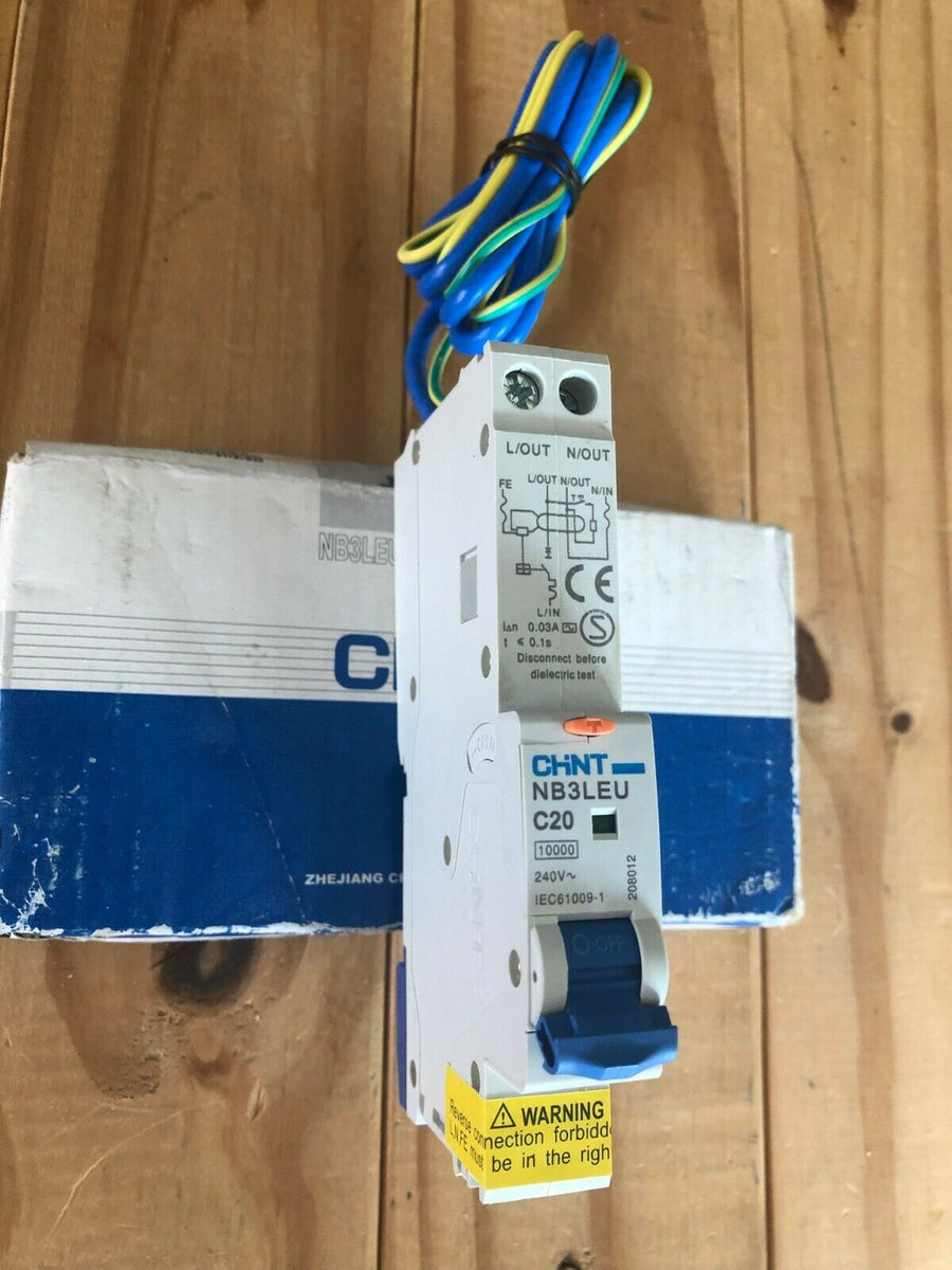 CHINT 20A 30MA RCBO NB3LEU TYPE C C20 1 SINGLE POLE RCBO – PRO BREAKERS