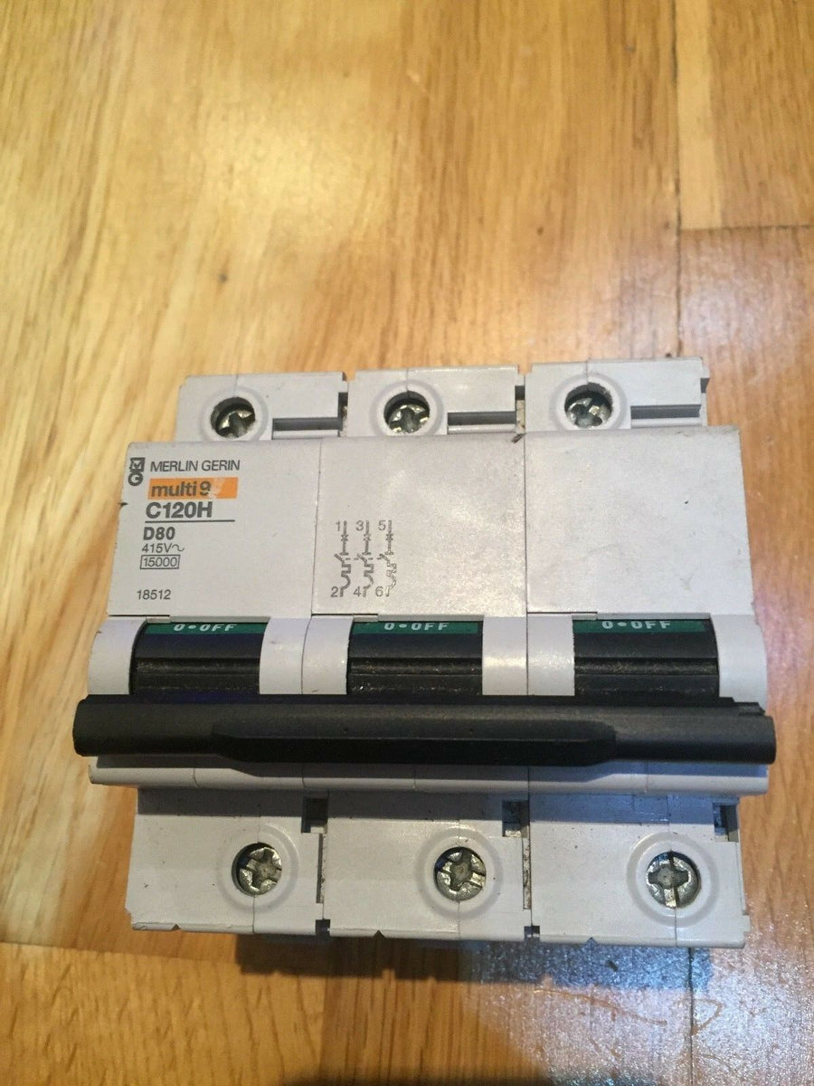 MERLIN GERIN 80A C120H TYPE D MCB 15KA 3 POLE 18512 CIRCUIT BREAKER ...