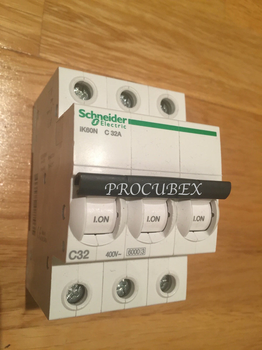 SCHNEIDER ELCTRIC 32A TYPE C C32 ACTI9 IK60N a9k24332 MCB 3 POLE – PRO ...