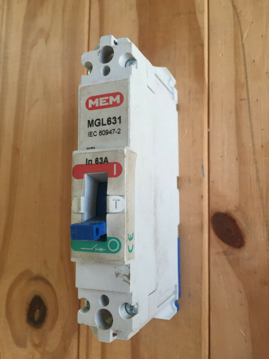 MEM MCCB 63 Amp Single Pole 63A Breaker Memshield 2 Bill TLG631 MGL631 ...