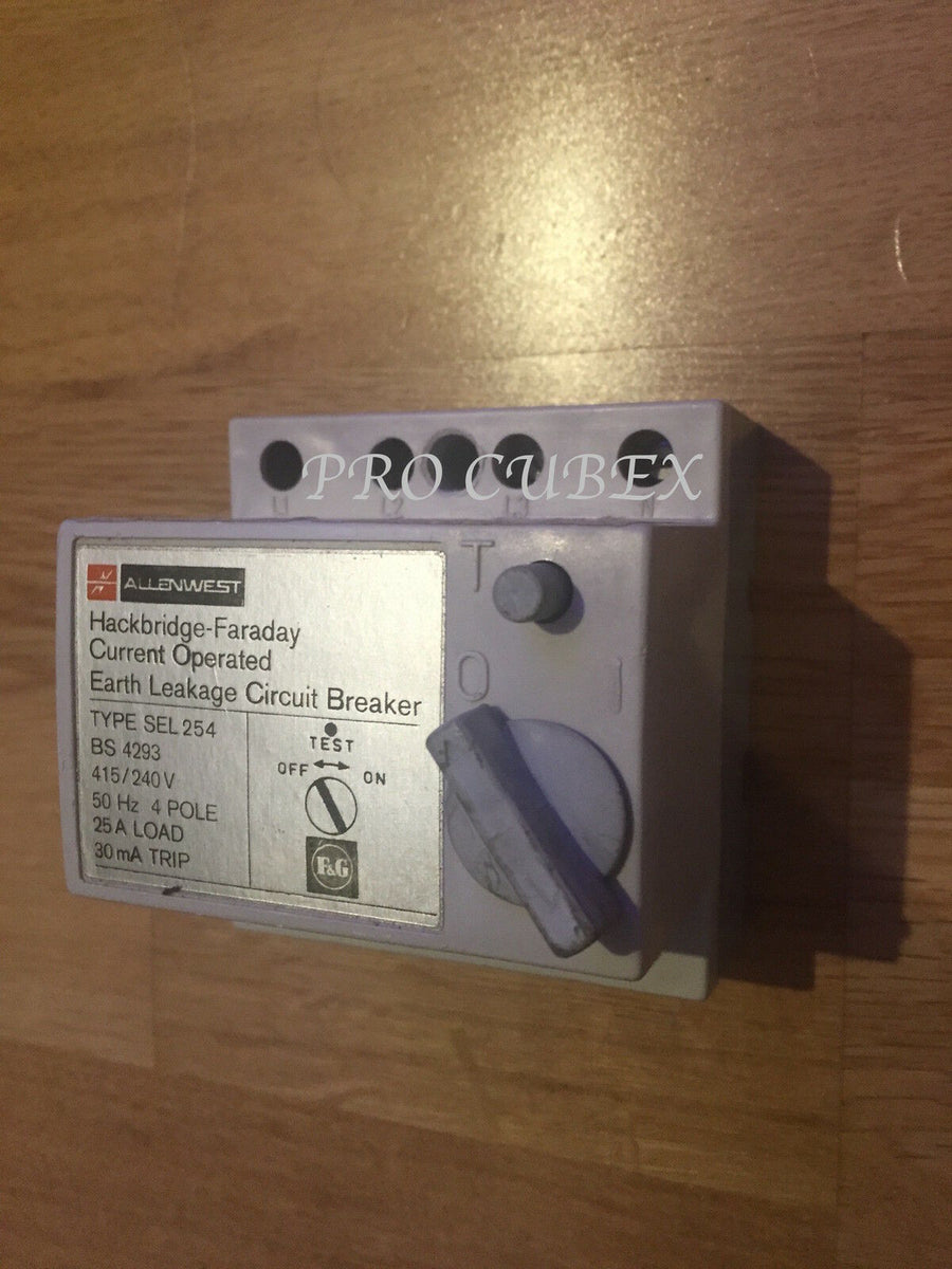 Allenwest f&g 25a 30ma type sel 254 bs4293 rcd hackbridge-faraday 4 po ...