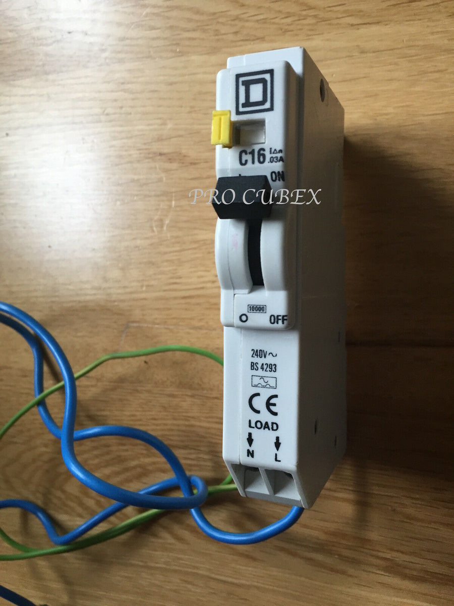 SQUARE D 16A 30MA QOE TYPE C QOE116C03 1 POLE 240V ONE POLE RCBO – PRO ...