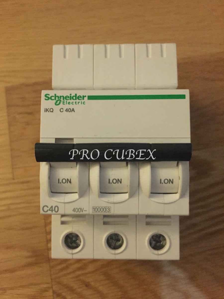 SCHNEIDER 40 AMP TYPE C 10 kA TRIPLE POLE MCB CIRCUIT BREAKER IKQ a9f5 ...