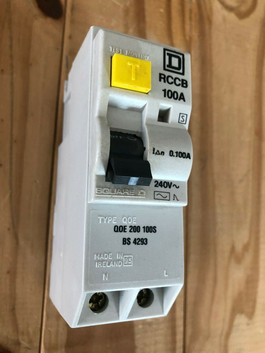 Square D RCD 100 Amp 100mA Double Pole 100A Type QOE RCCB QOE200100S ...