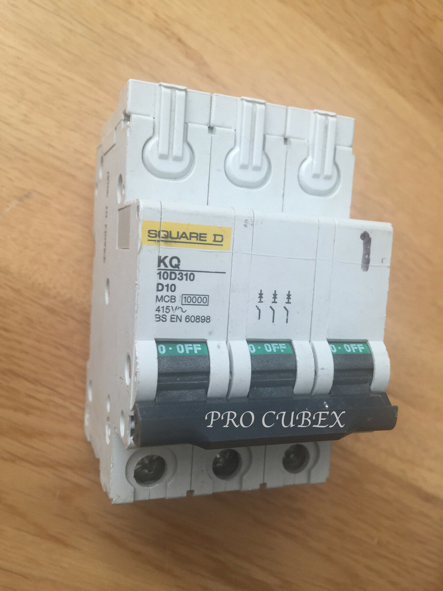 Square D Loadcentre - KQ10D310 - 10a 30ma Type D Triple Pole MCB break ...
