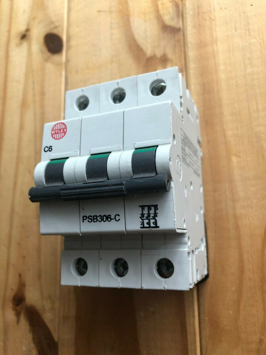 Wylex PSB306-C 6 Amp Triple Pole Type C 230V 10kA C6 Circuit Breaker M ...