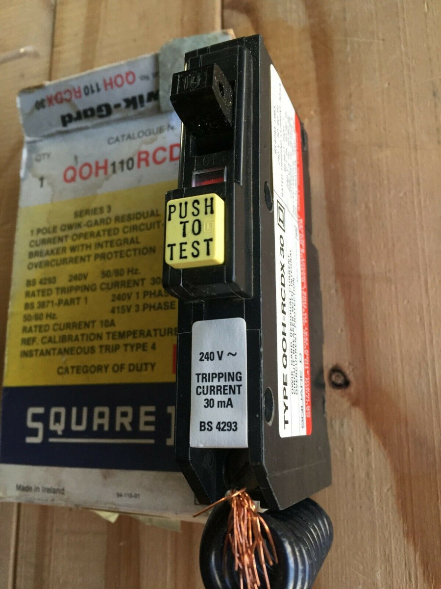Square D 10a 30ma rcbo qoh110rcdx30 1 pole – PRO BREAKERS