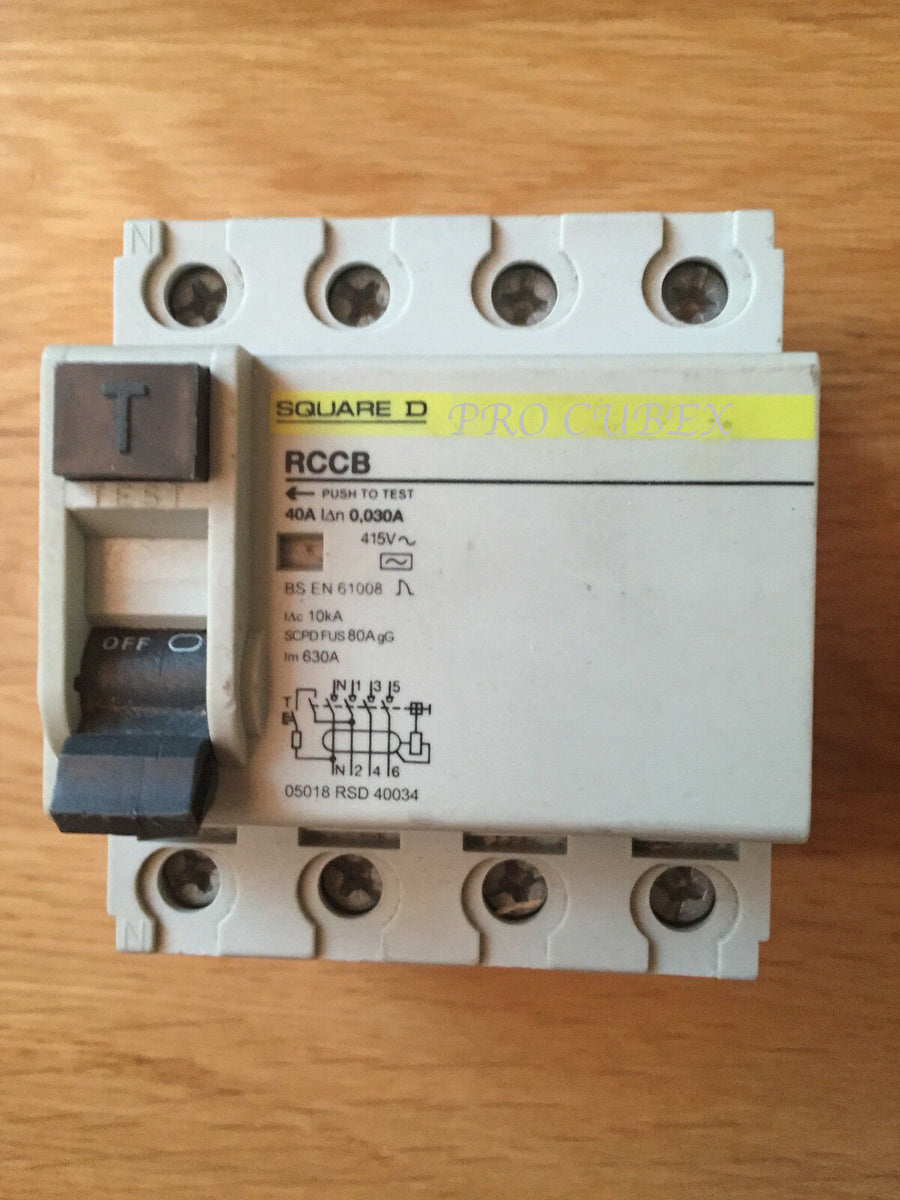 SQUARE D 40A 30MA 4 POLE RCD RCCB 10KA RSD 40034 RSD40034 – PRO BREAKERS
