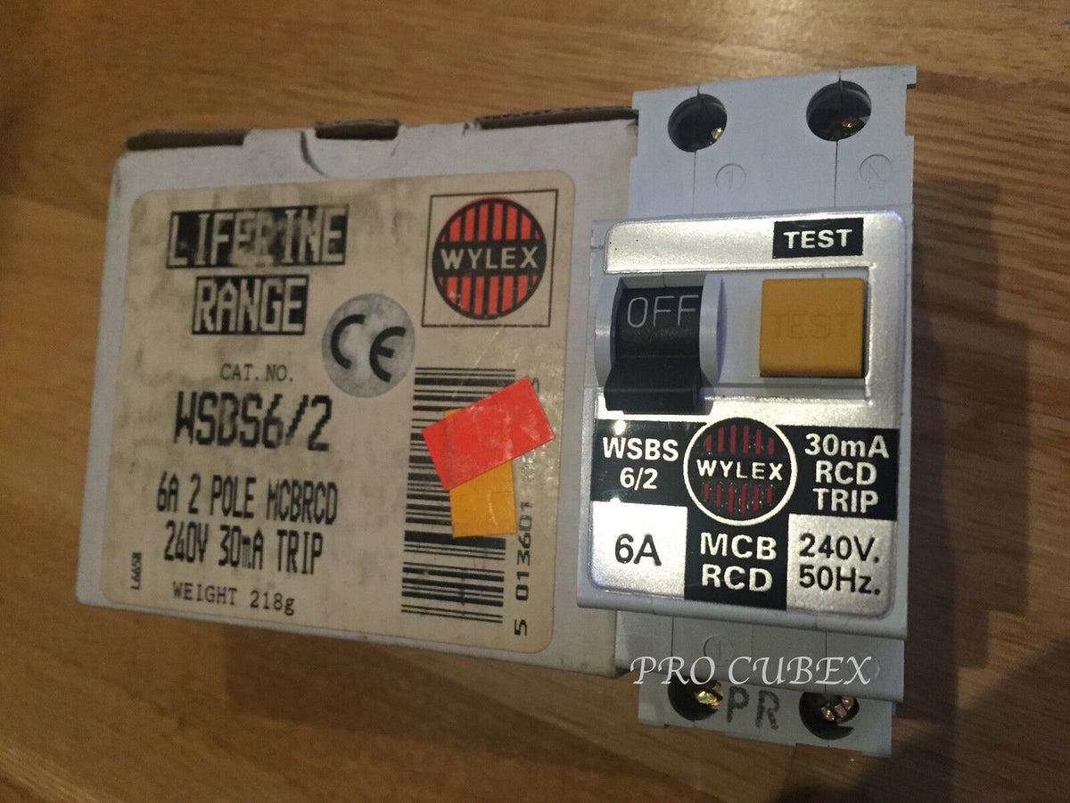 WYLEX LIFELINE RANGE 6A 2 POLE 30MA MCB RCD WSBS6/2 – PRO BREAKERS
