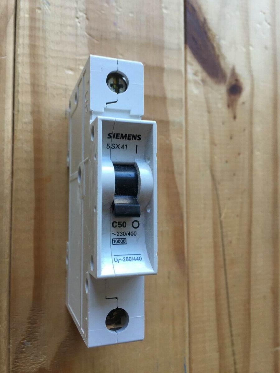 SIEMENS 5SX41 50A TYPE C 10kA MCB CIRCUIT BREAKER 1 pole 230/400 – PRO ...