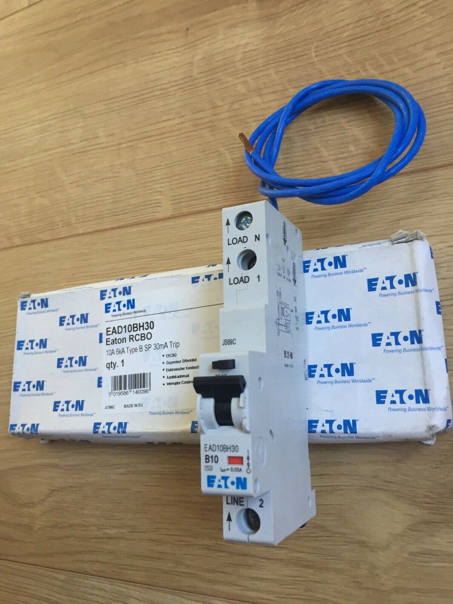 EATON 10A 30MA EAD10BH30 1 POLE RCBO 6KA TYPE B B10 MEMSHIELD3 240V ...