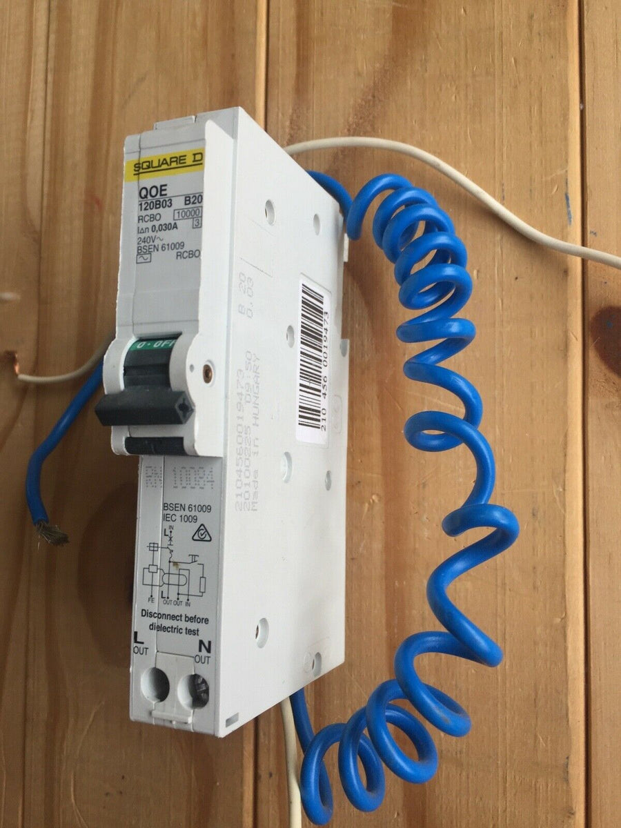 SQUARE D 20 AMP TYPE B 10kA 30mA RCBO RCD MCB QOE120B03 QOE – PRO BREAKERS