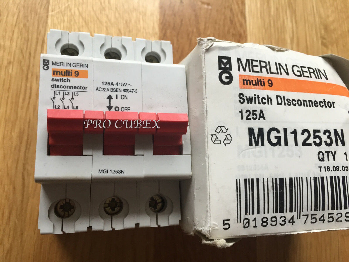 MERLIN GERIN 125A 3 POLE MAIN SWITCH DISCONNECTOR 15098 MGI1253 – PRO ...