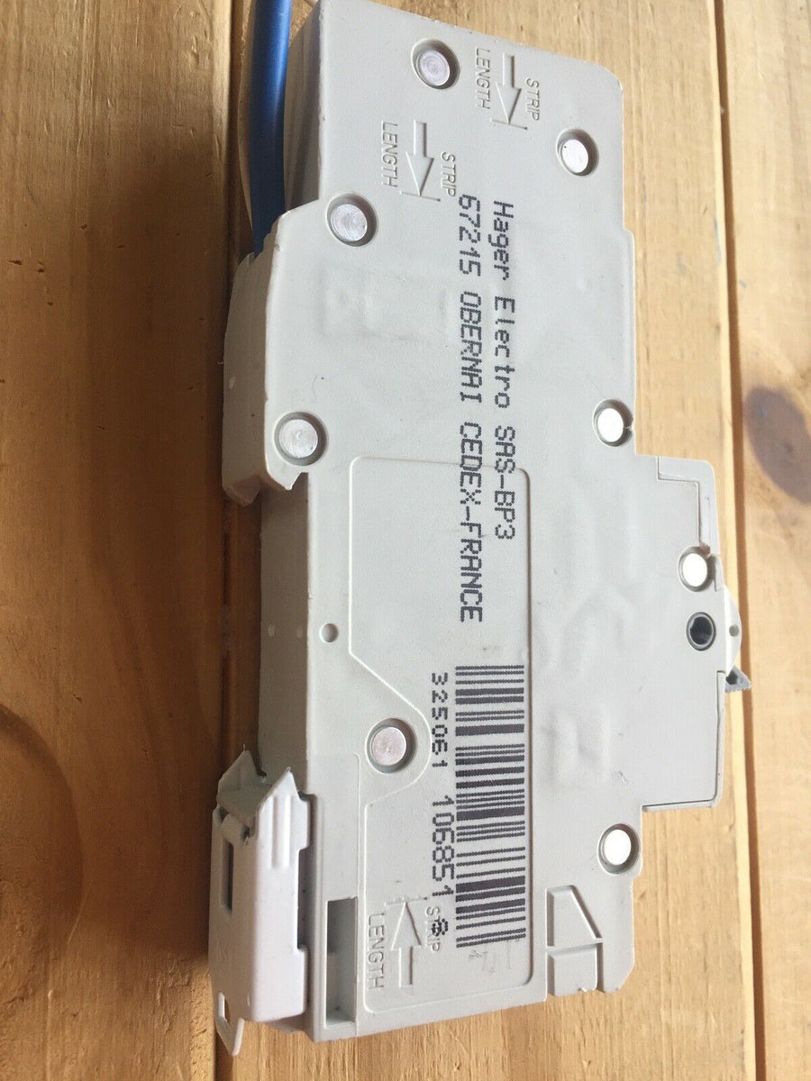HAGER 10A 30MA RCBO 1 POLE ADA160U TYPE C C10 230/240V CIRCUIT BREAKER ...