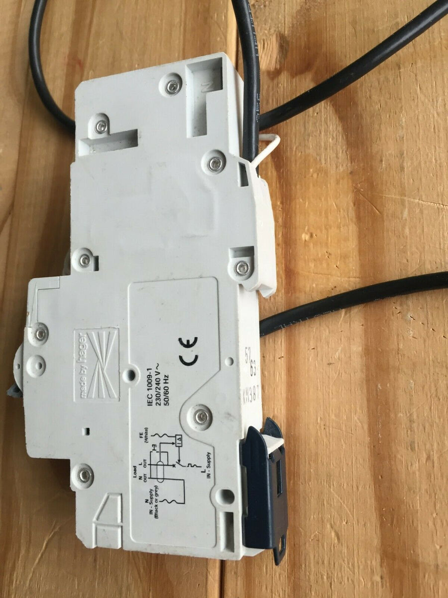HAGER 32 AMP 30MA TYPE C RCBO RCD MCB AD125 104284 C32 1 POLE – PRO ...