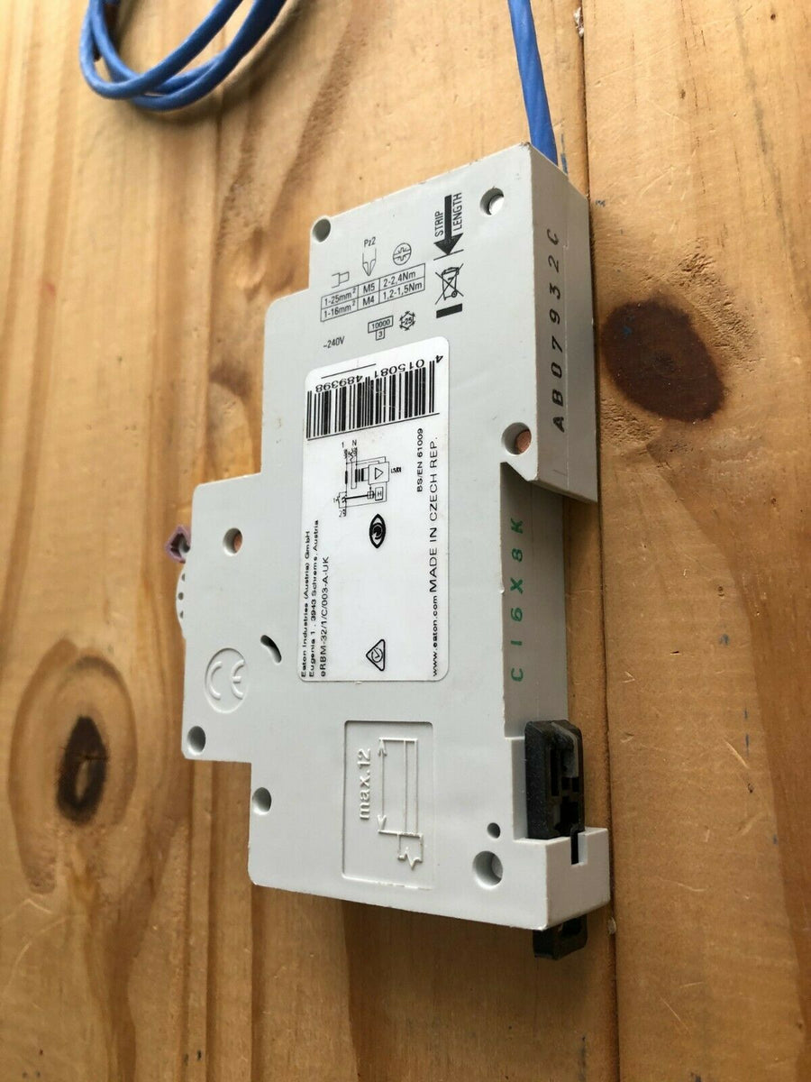 Eaton RCBO 32 Amp 30mA Type C 32A Memshield 3 C32 Compact EMCH132R30C ...