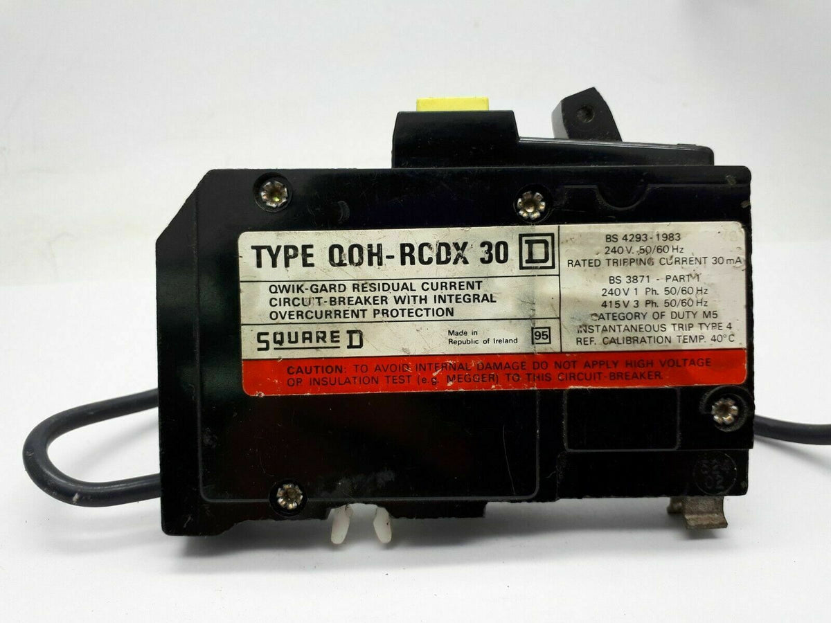 Square D QOH-RCDX30 RCBO 30Amp 30mA Type 4 Loadcentre M5 qoh130rcdx30 ...