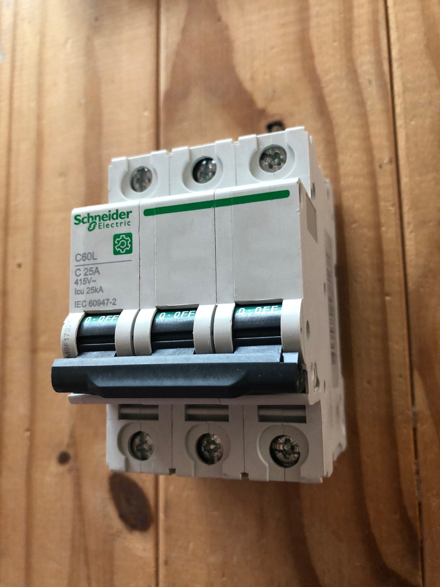SCHNEIDER ELECTRIC 25a C60L C 25A Type C 3 Pole 415V MCB C25 – PRO BREAKERS